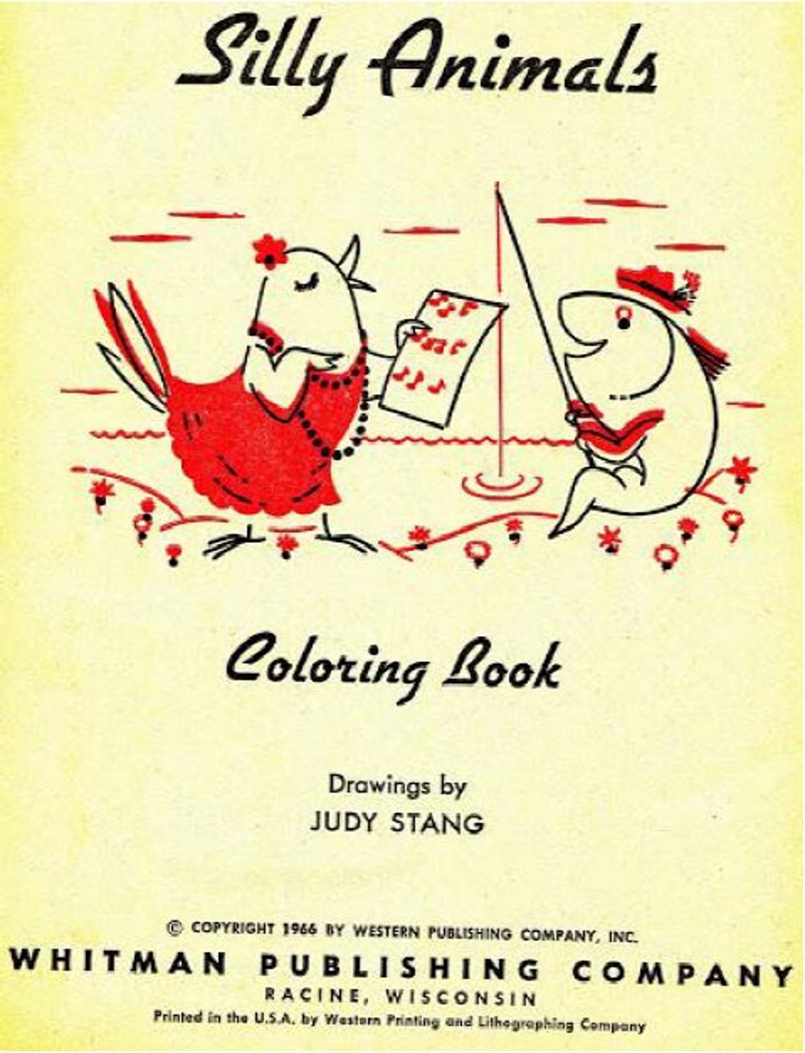 Silly Animals, Vintage Coloring Book, Printable Coloring Book, Whitman ...
