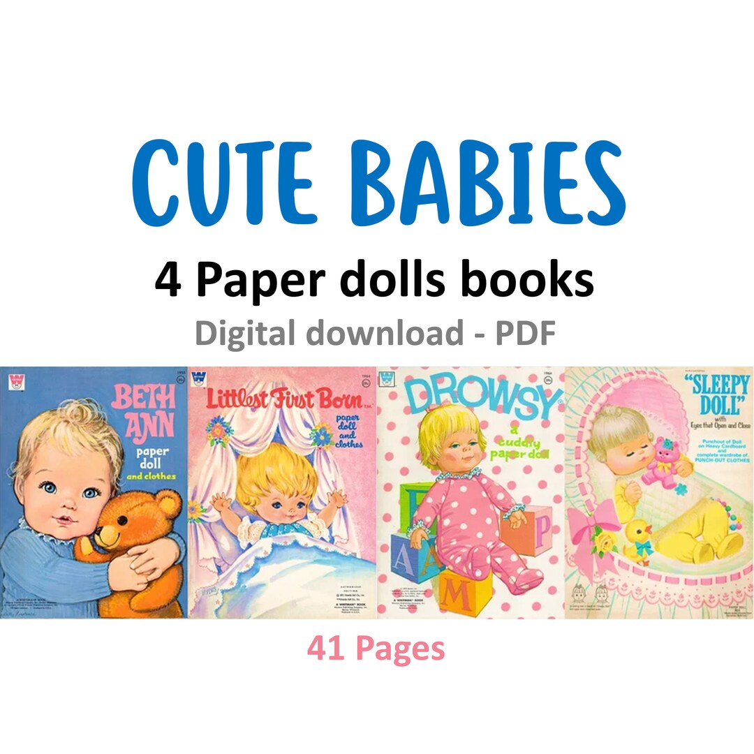 OFFER!! 4 Babies Paper Doll Books, Vintage, Instant Download, PDF File ...