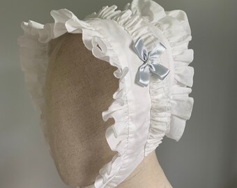 Net Lace Cap-18th Century Reproduction-white or Ivory-scallop Edge ...