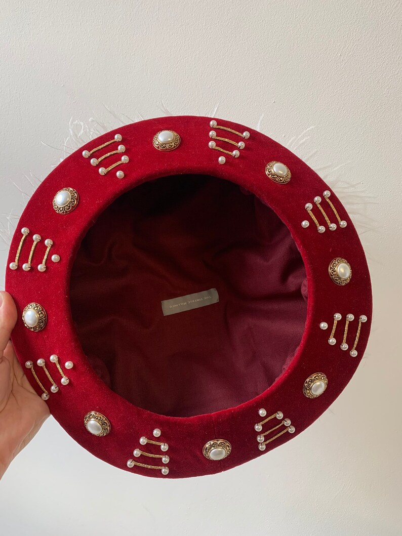 Red Velvet Tudor Hat - Etsy