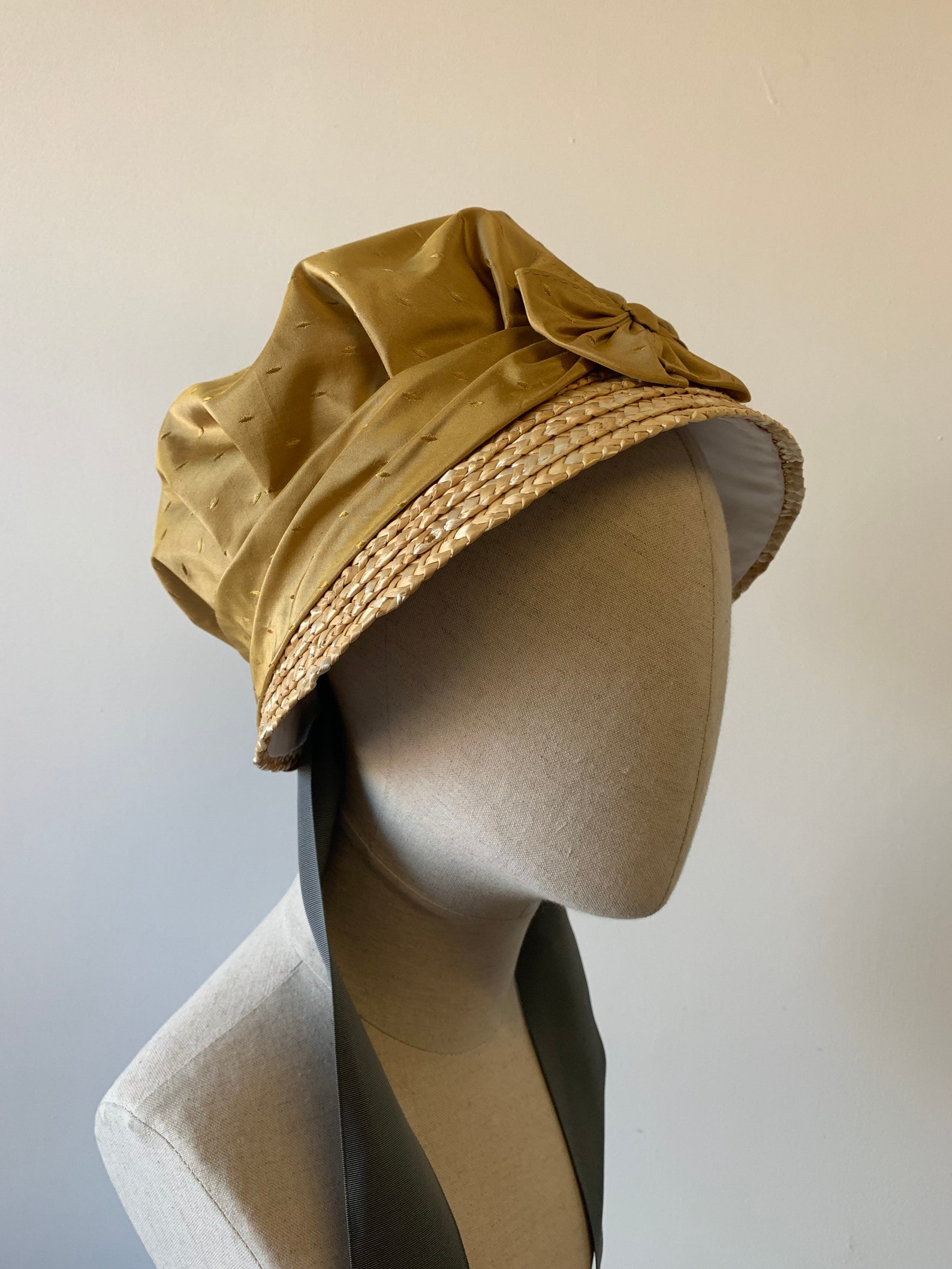 Regency Georgian Bonnet Jane Austen Gold Straw Silk - Etsy
