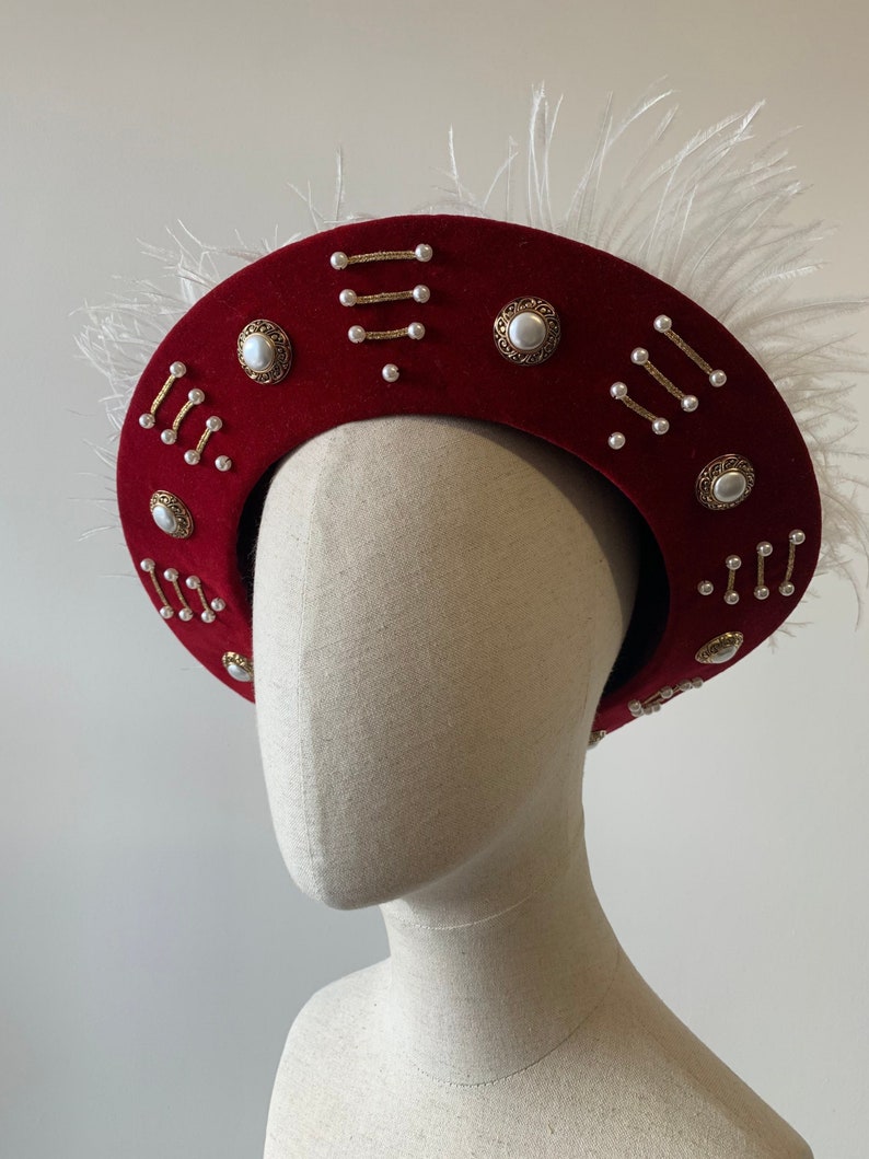 Red Velvet Tudor Hat - Etsy