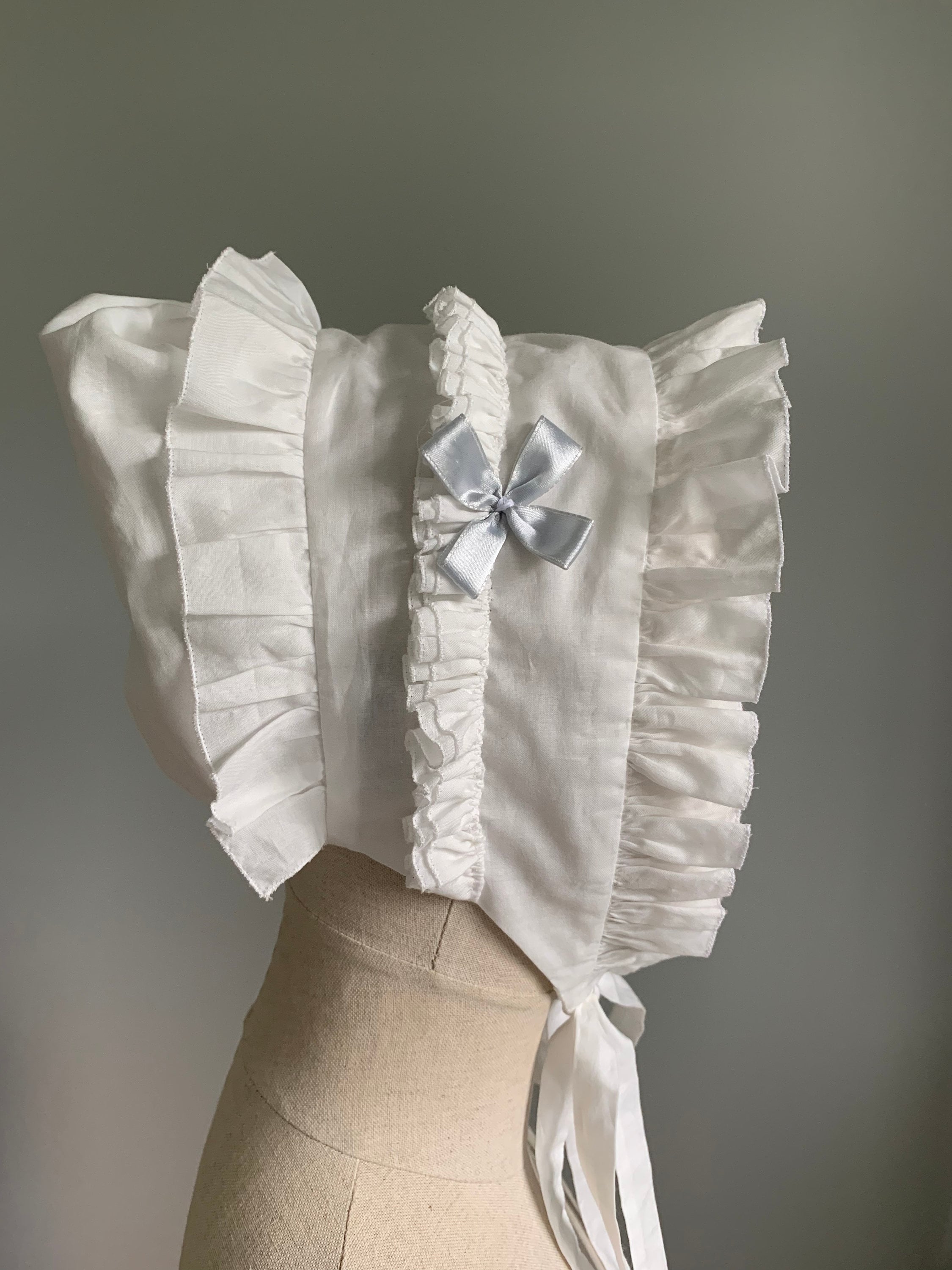 Regency Georgian Victorian Cotton Frilly Cap Bonnet - Etsy