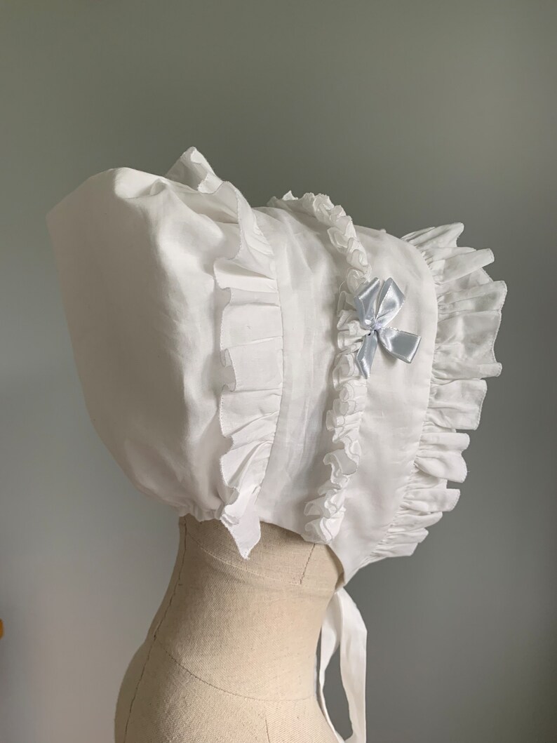 Regency Georgian Victorian Cotton Frilly Cap Bonnet - Etsy