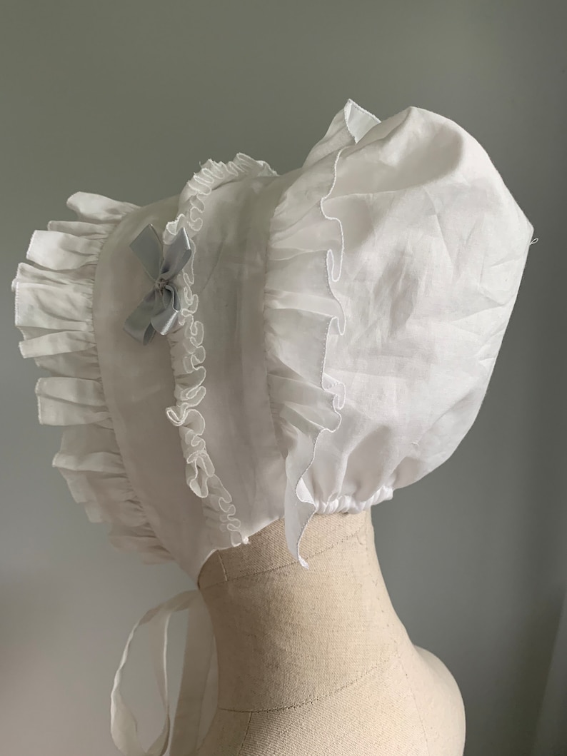 Regency Georgian Victorian Cotton Frilly Cap Bonnet - Etsy