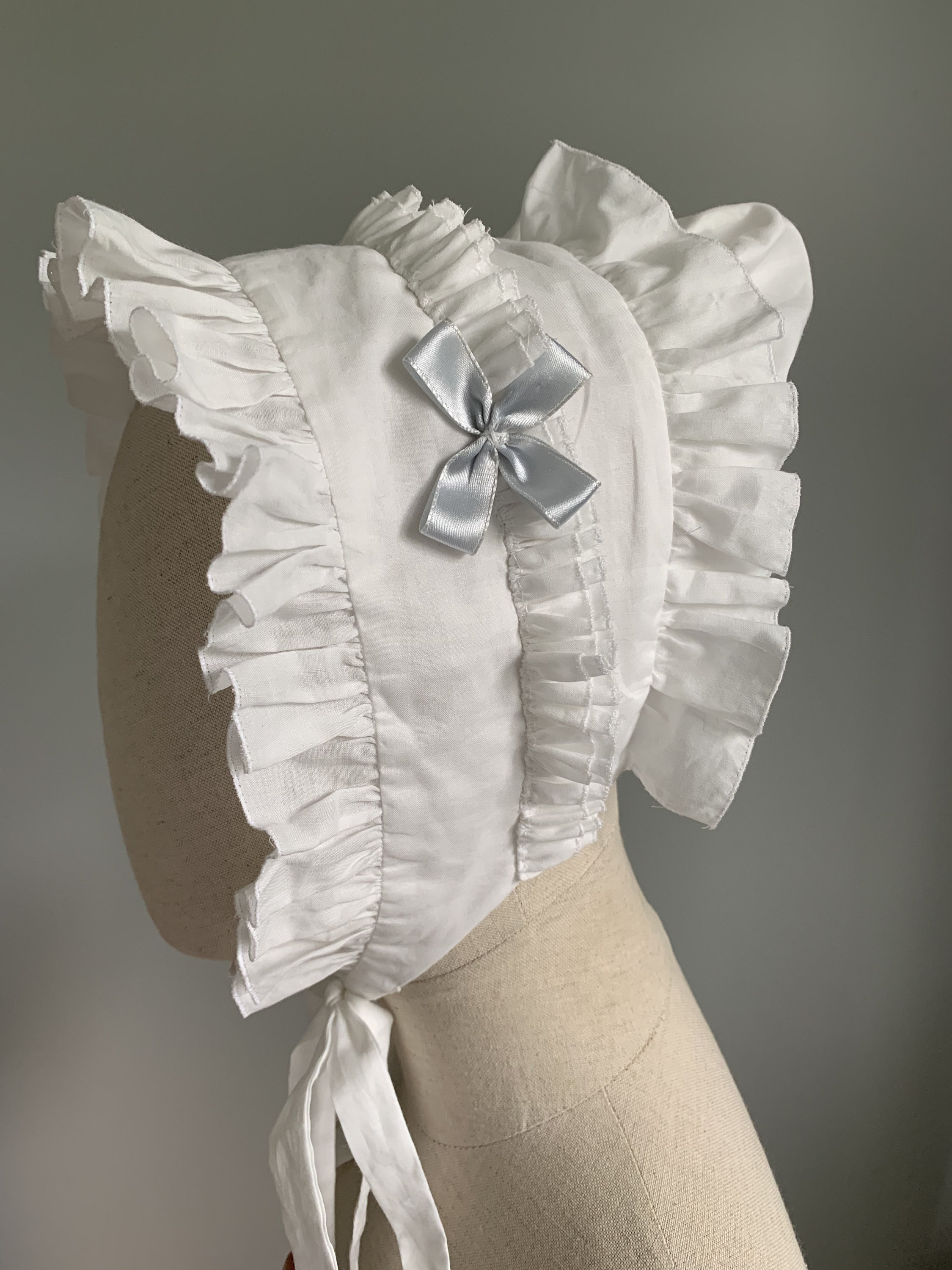 Regency Georgian Victorian Cotton Frilly Cap Bonnet - Etsy