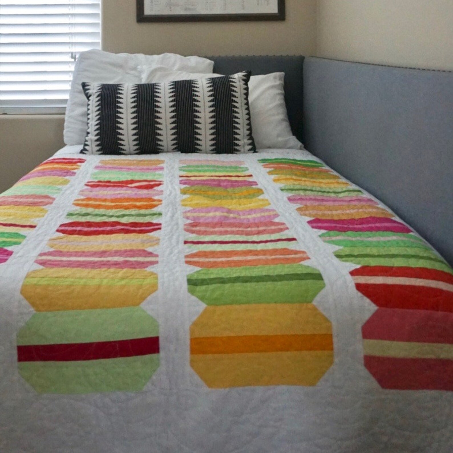 CUSTOMIZE Macaron Geometric Quilt - Etsy Hong Kong