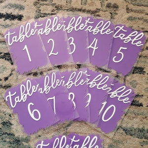 Wedding Table Numbers With Stands, Self Standing Table Numbers, Acrylic ...