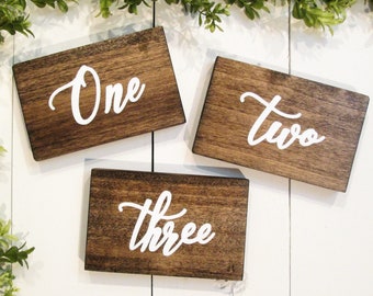 Wood table numbers | Etsy