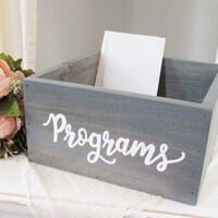 Event Program Box | Wedding Program Holder | Church Program Box ...