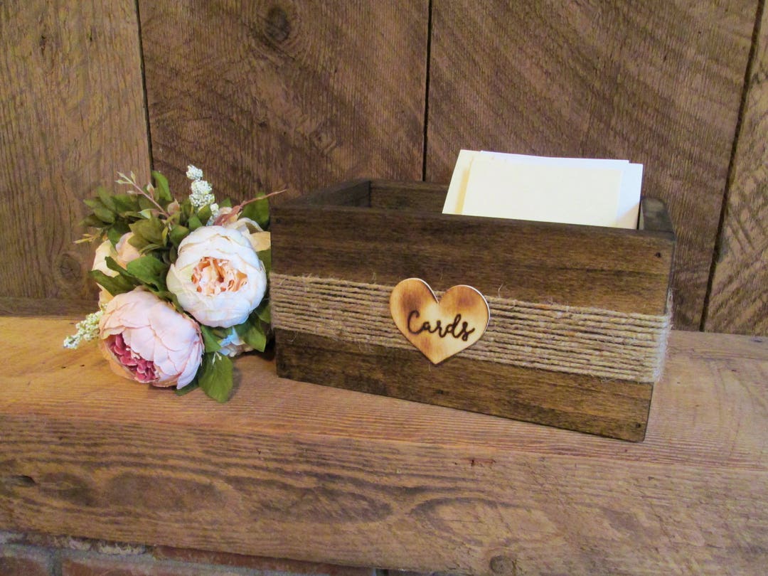 Wedding Card Box, Rustic Card Box, Card Box, Wood Card Holder, Rustic ...