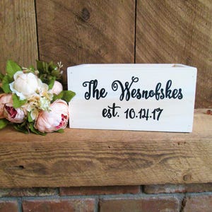 Personalized Wedding Card Box With Last Name and Date Wood | Etsy