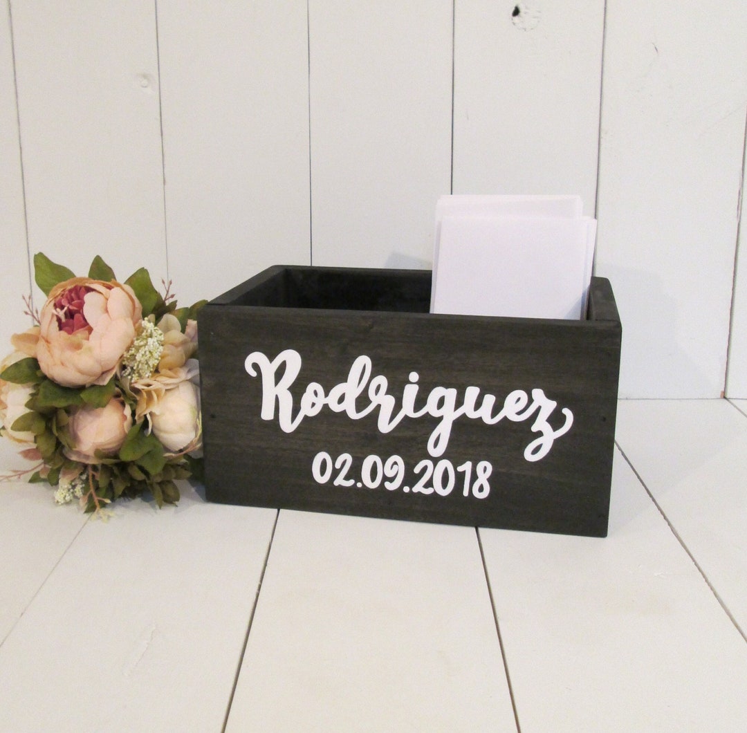 Personalized Card Box, Housewarming Realtor Gift, Wedding Card Box With ...