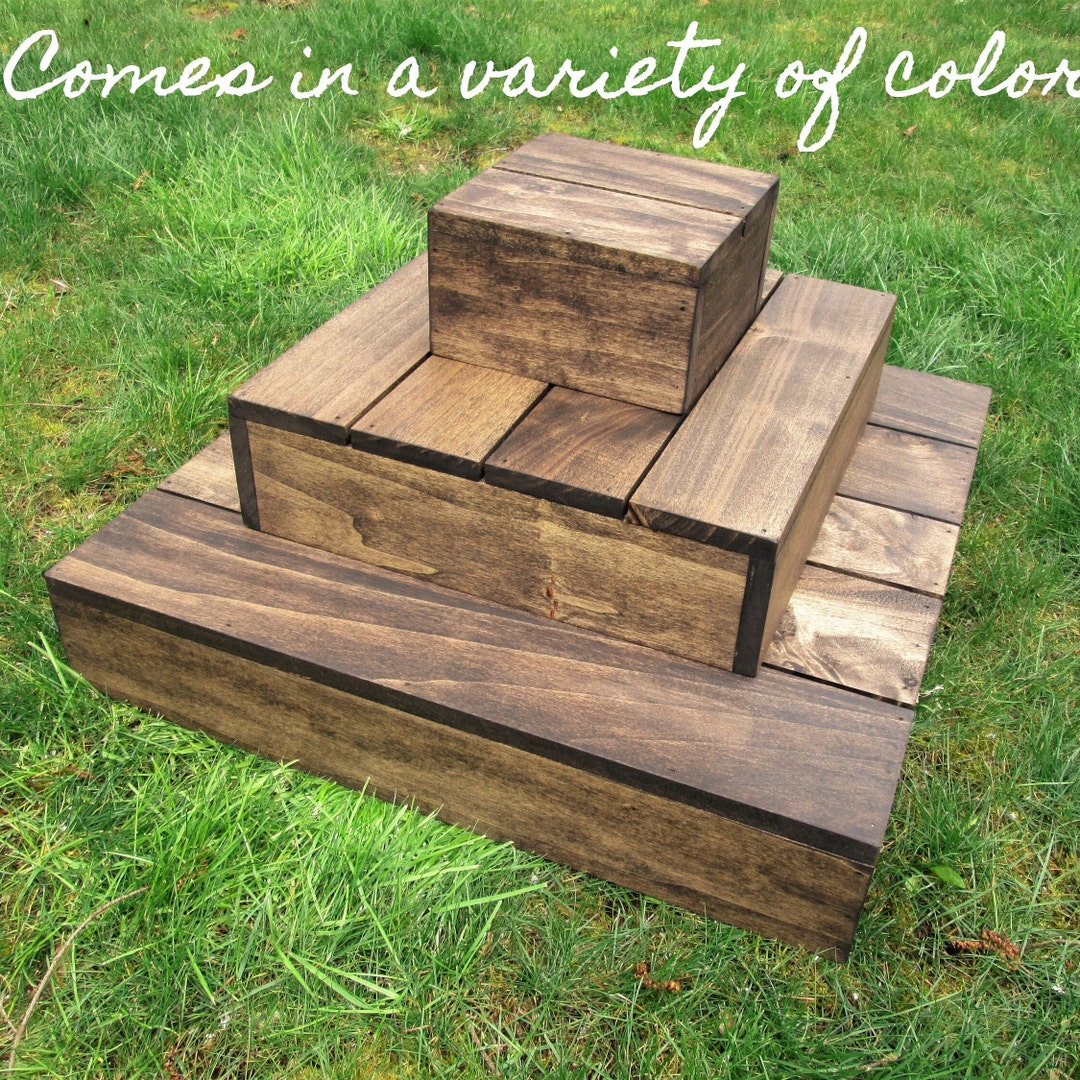 Wood Cupcake Stand, Tiered Stand, 3 Tier Wedding Cake Stand, Rustic ...