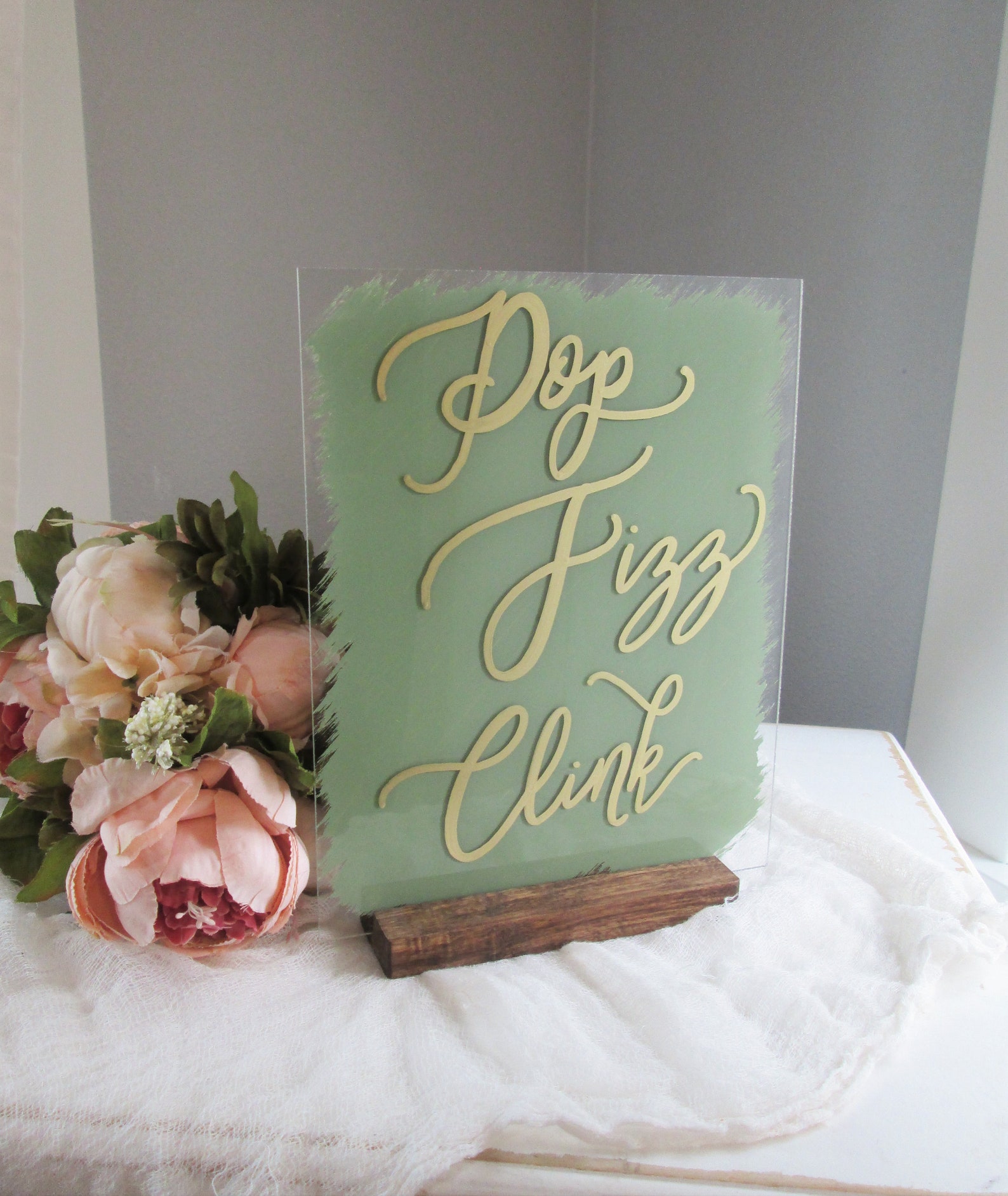 Pop Fizz Clink Hand Painted Acrylic Sign Pop the Champagne - Etsy
