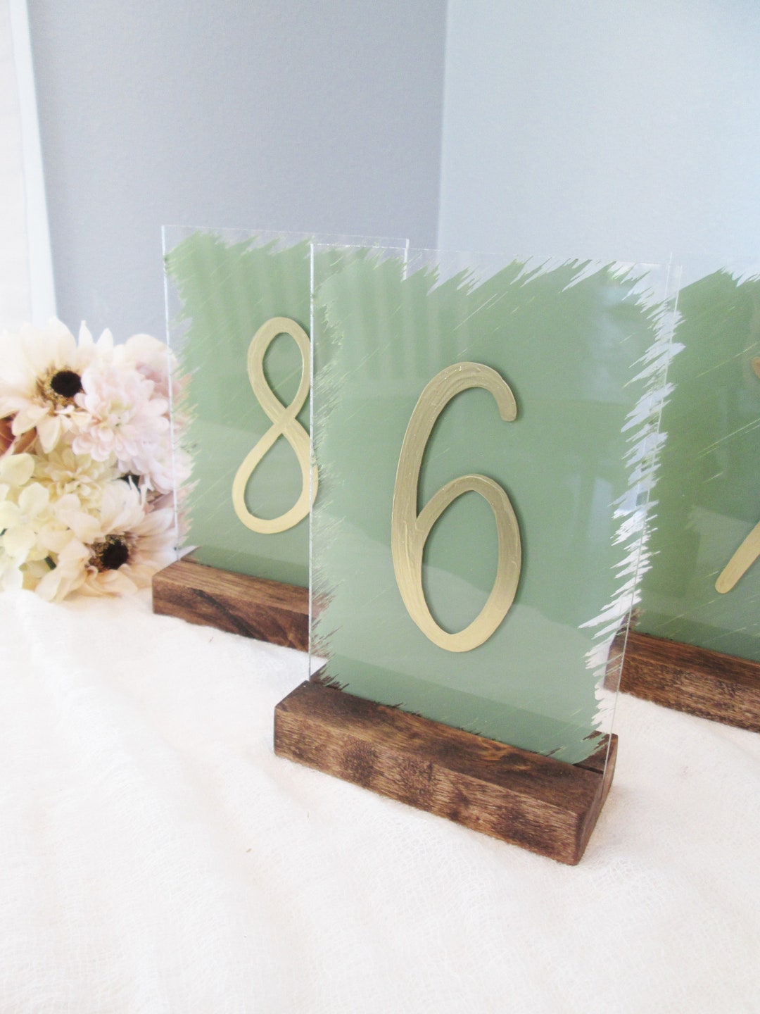 Painted Table Numbers With Stands, Reception Centerpiece Number, Table ...