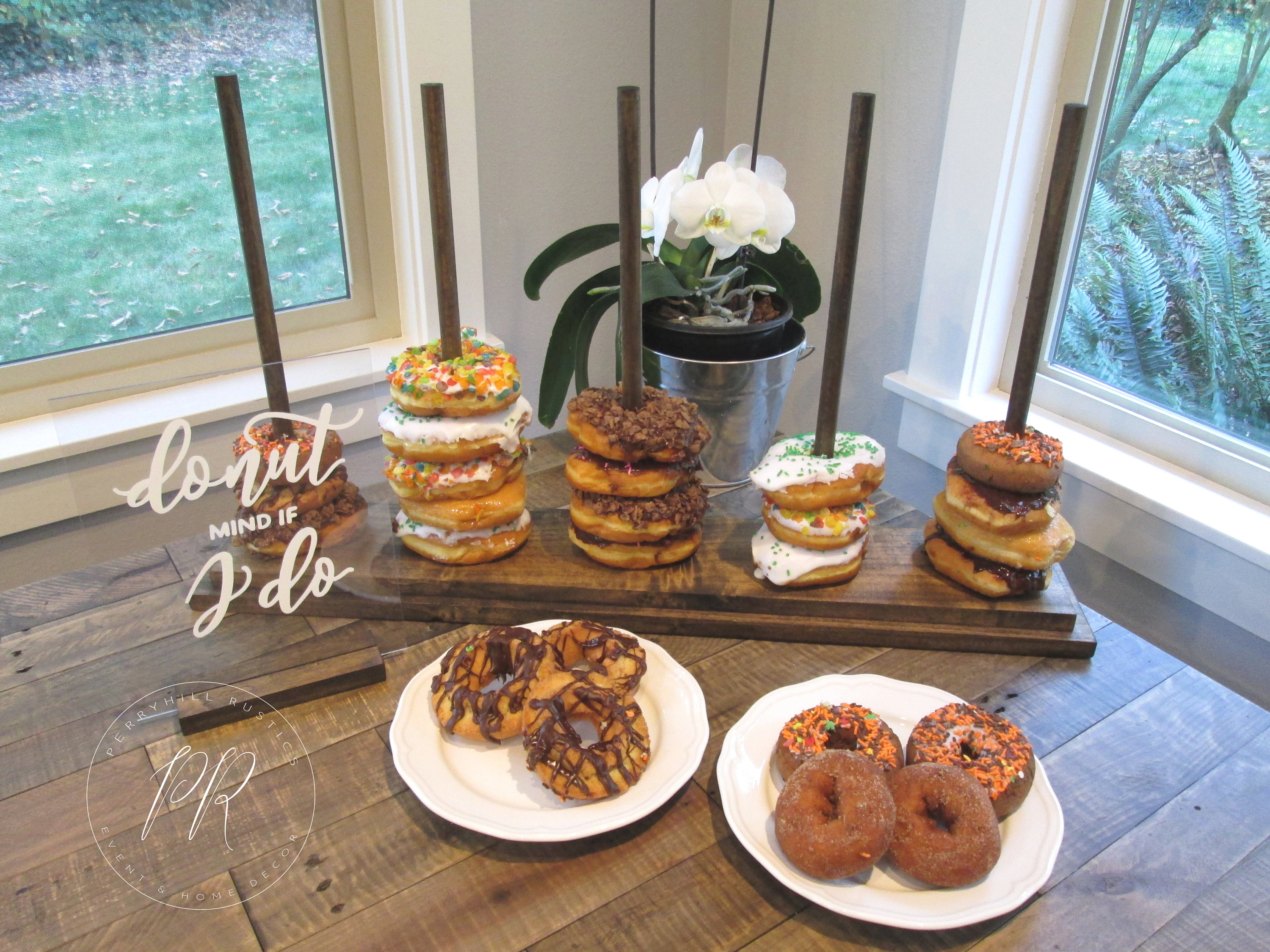 Wood donut stand for up to 66 donuts choose from 11 colors | Etsy