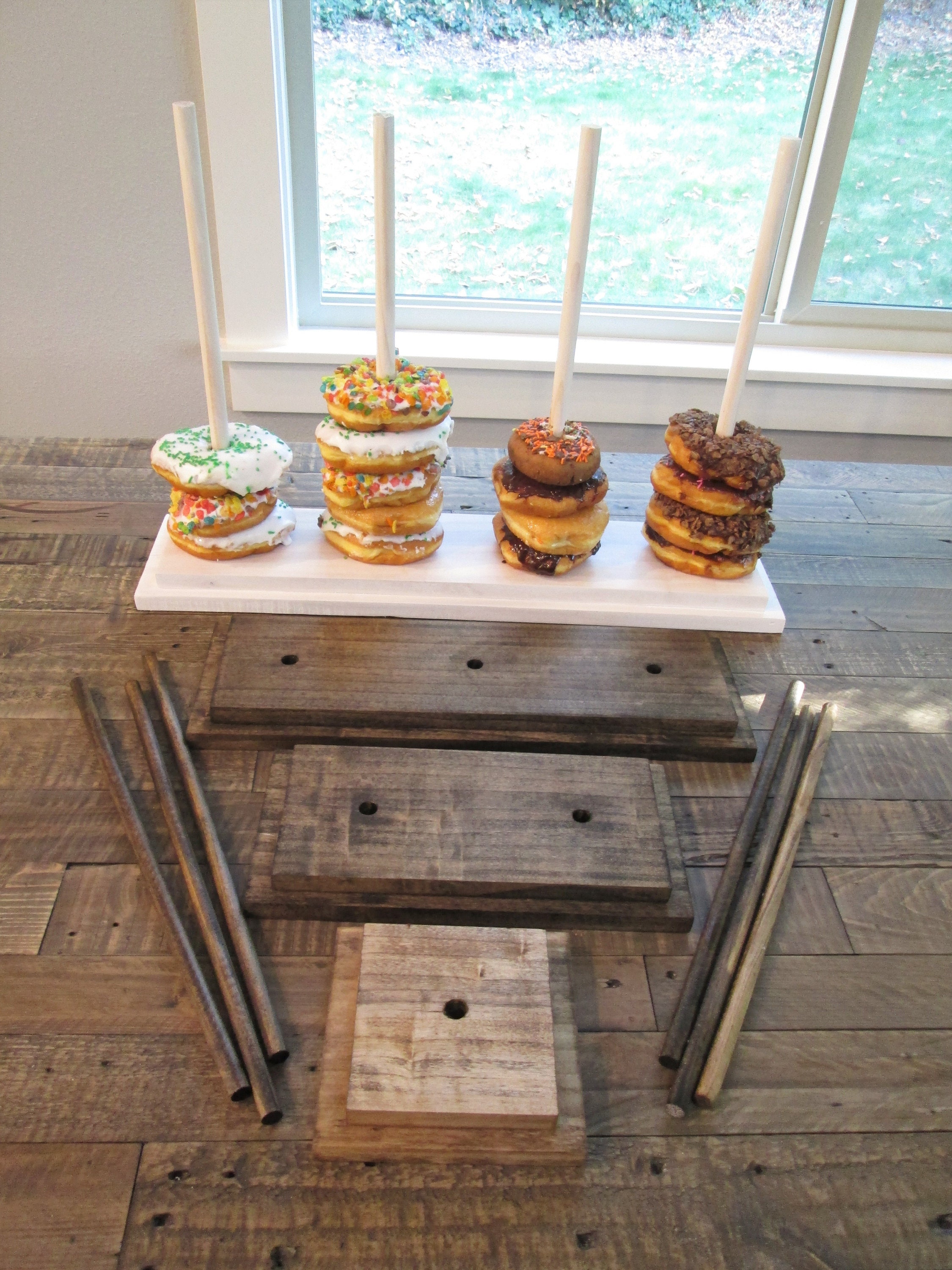 Wood donut stand for up to 66 donuts choose from 11 colors | Etsy