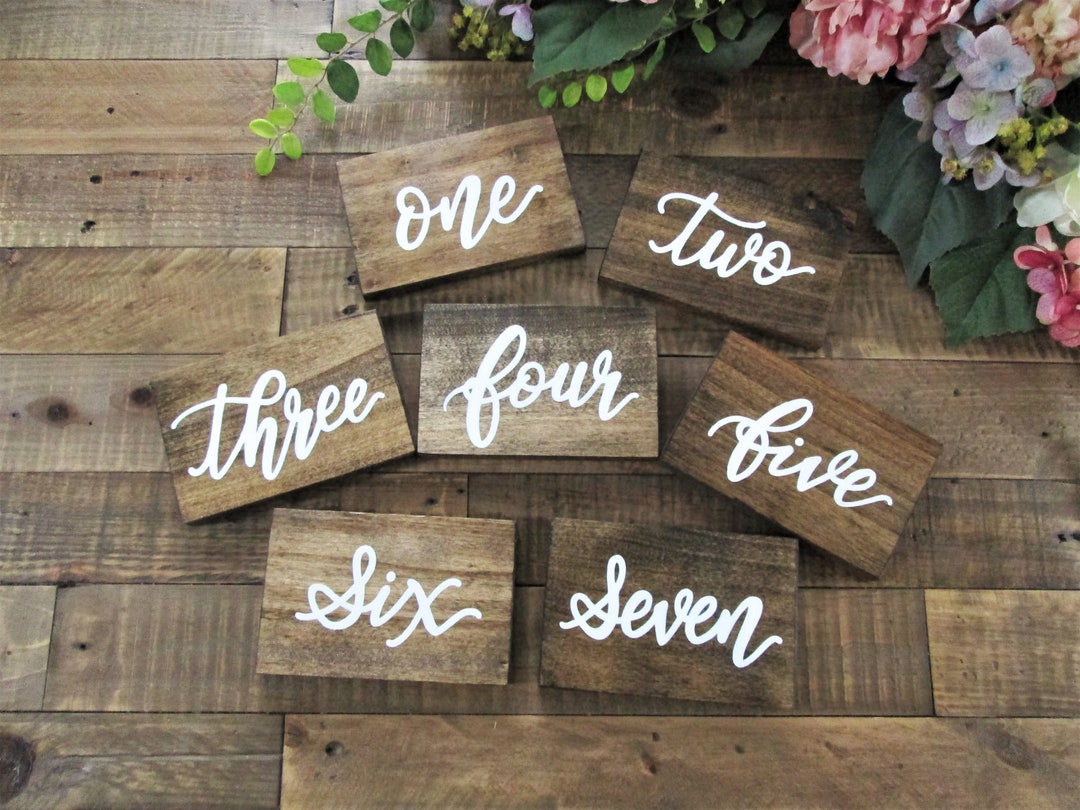 Hand Painted Wooden Centerpiece Table Numbers, Rustic Country Barn ...
