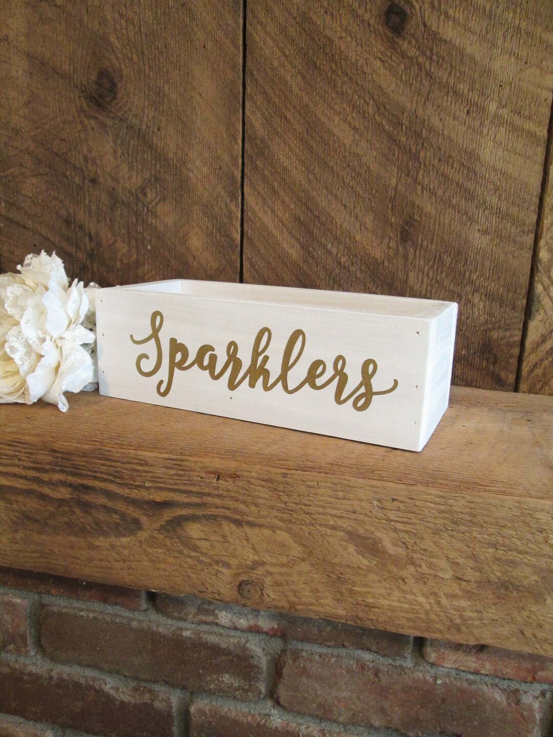 Sparkler Holder for Wedding, Custom Wood Sparklers Box, Rustic Wedding ...