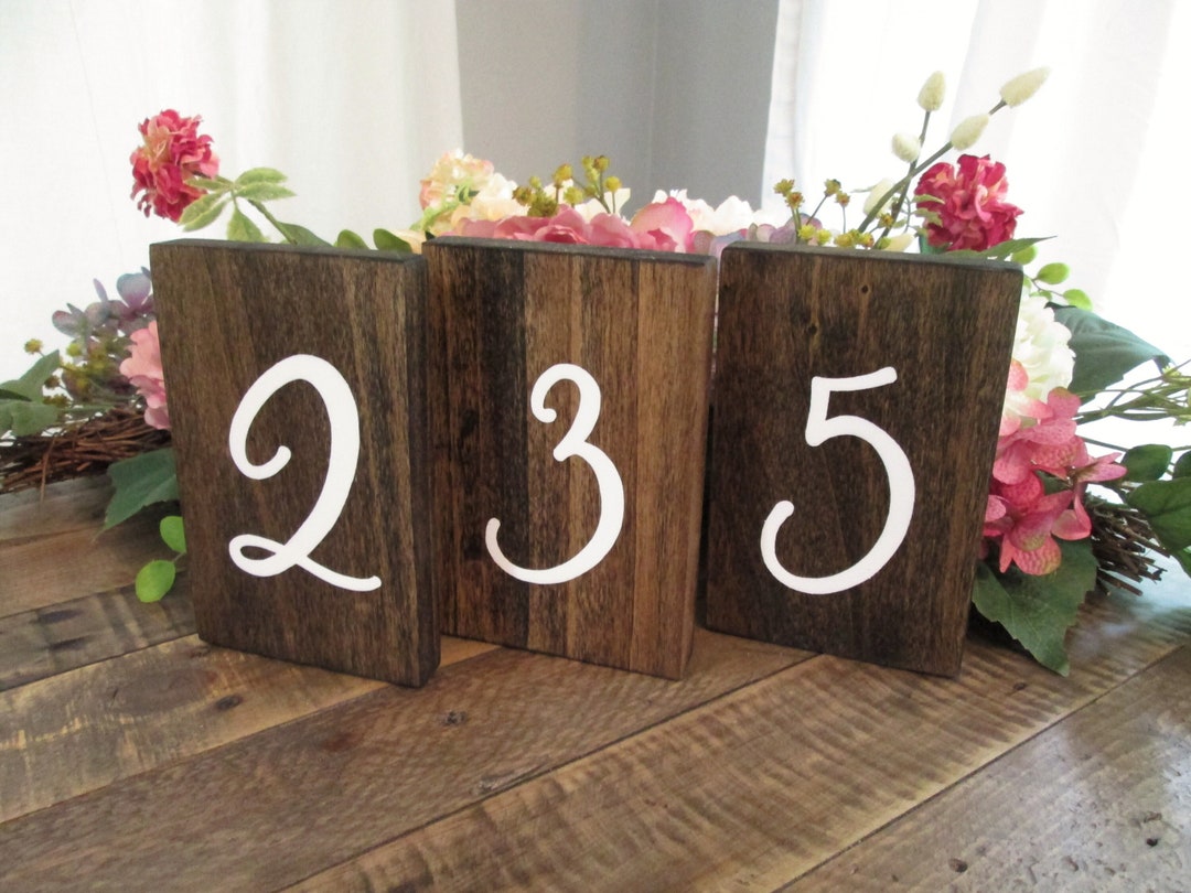 Wood Table Numbers Self Standing Wedding Table Numbers - Etsy