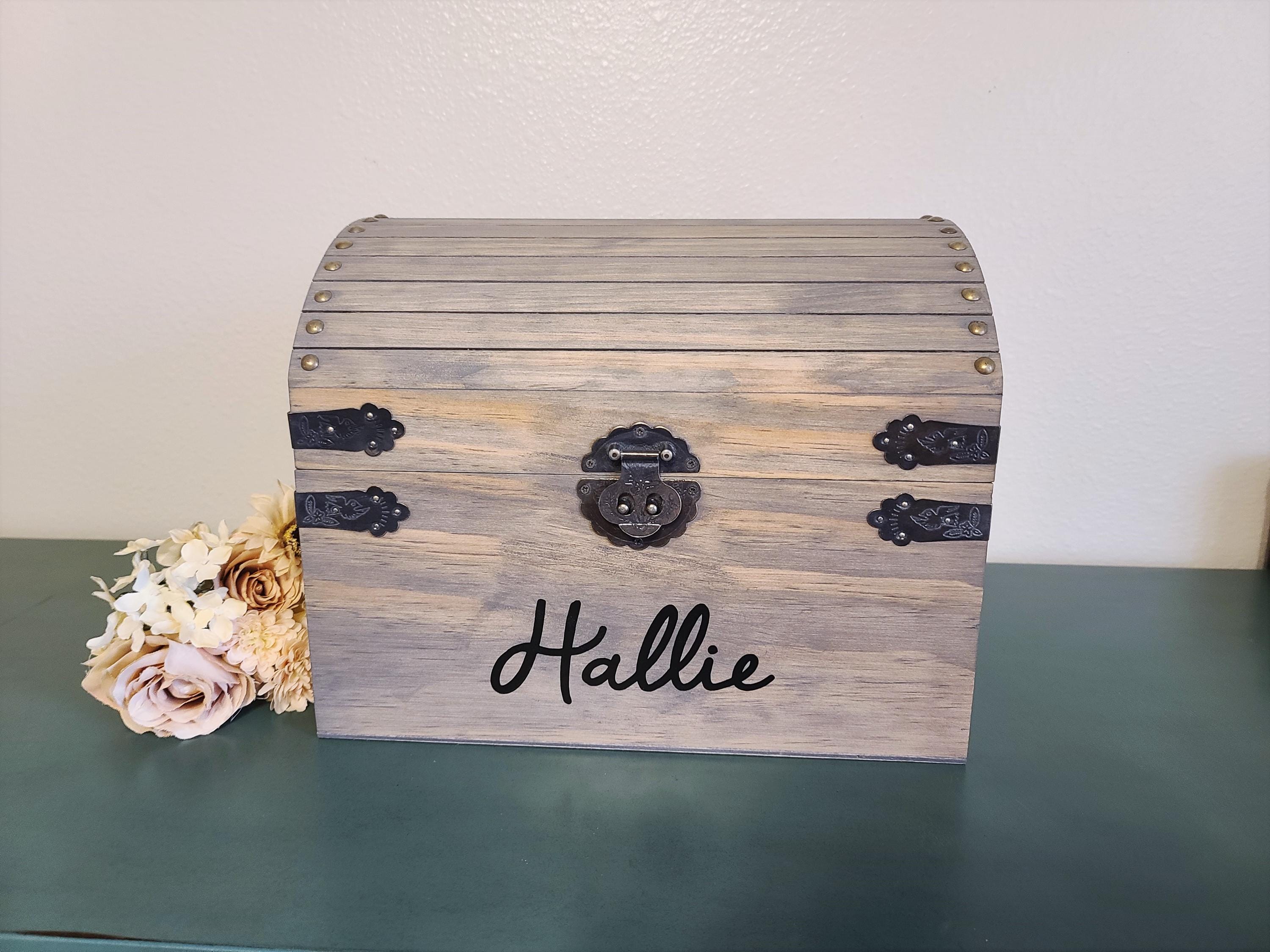 Personalized Money Box for Kids, Treasure Chest Piggy Bank, Wood Money ...