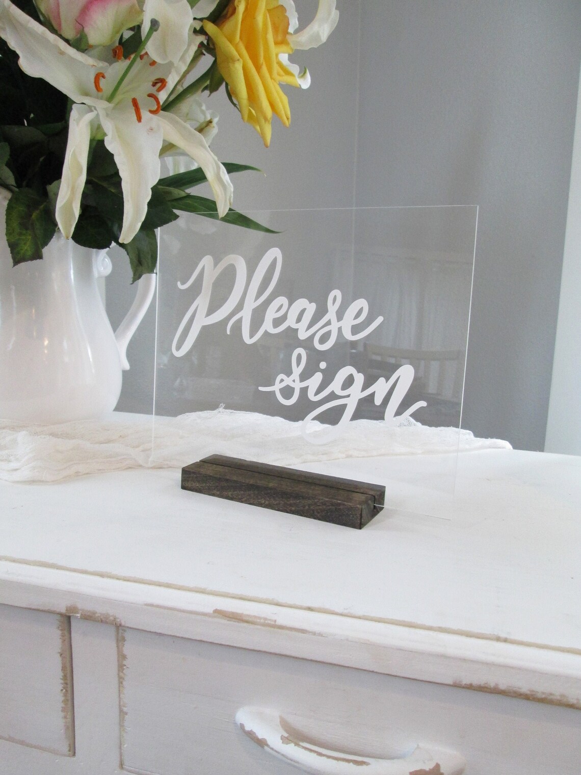 Please sign our Guestbook Acrylic Wedding Sign Modern | Etsy