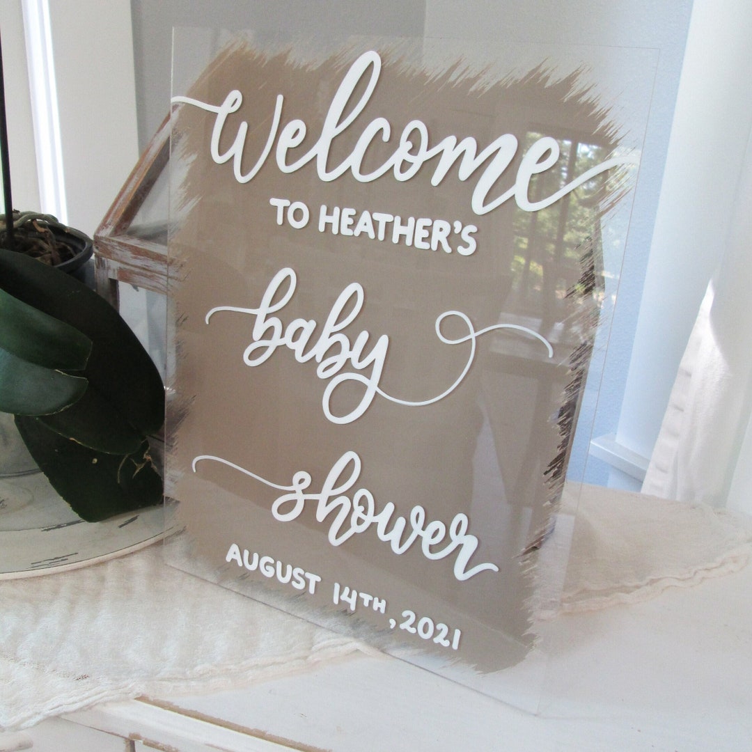 Gender Neutral Baby Shower Decor Personalized Baby Shower Welcome Sign ...