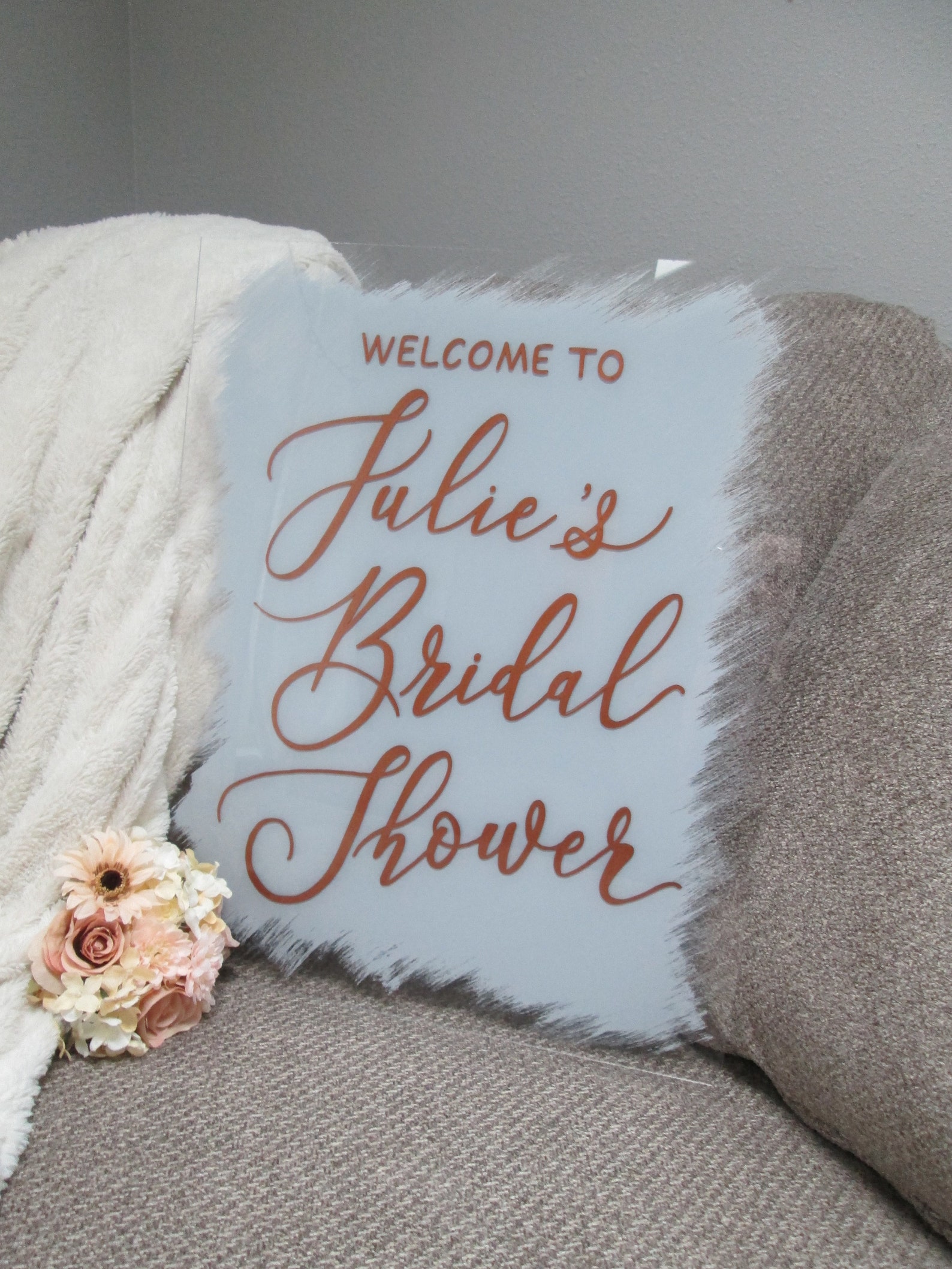 Personalized Hand Painted Acrylic Bridal Shower Welcome Sign - Etsy