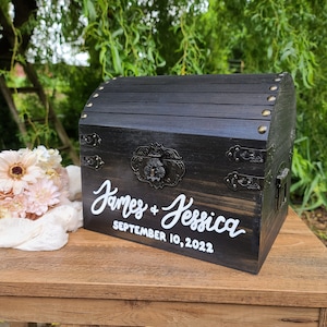 Personalized Card Chest With Slot, Wedding Card Trunk, Wedding Card Box ...