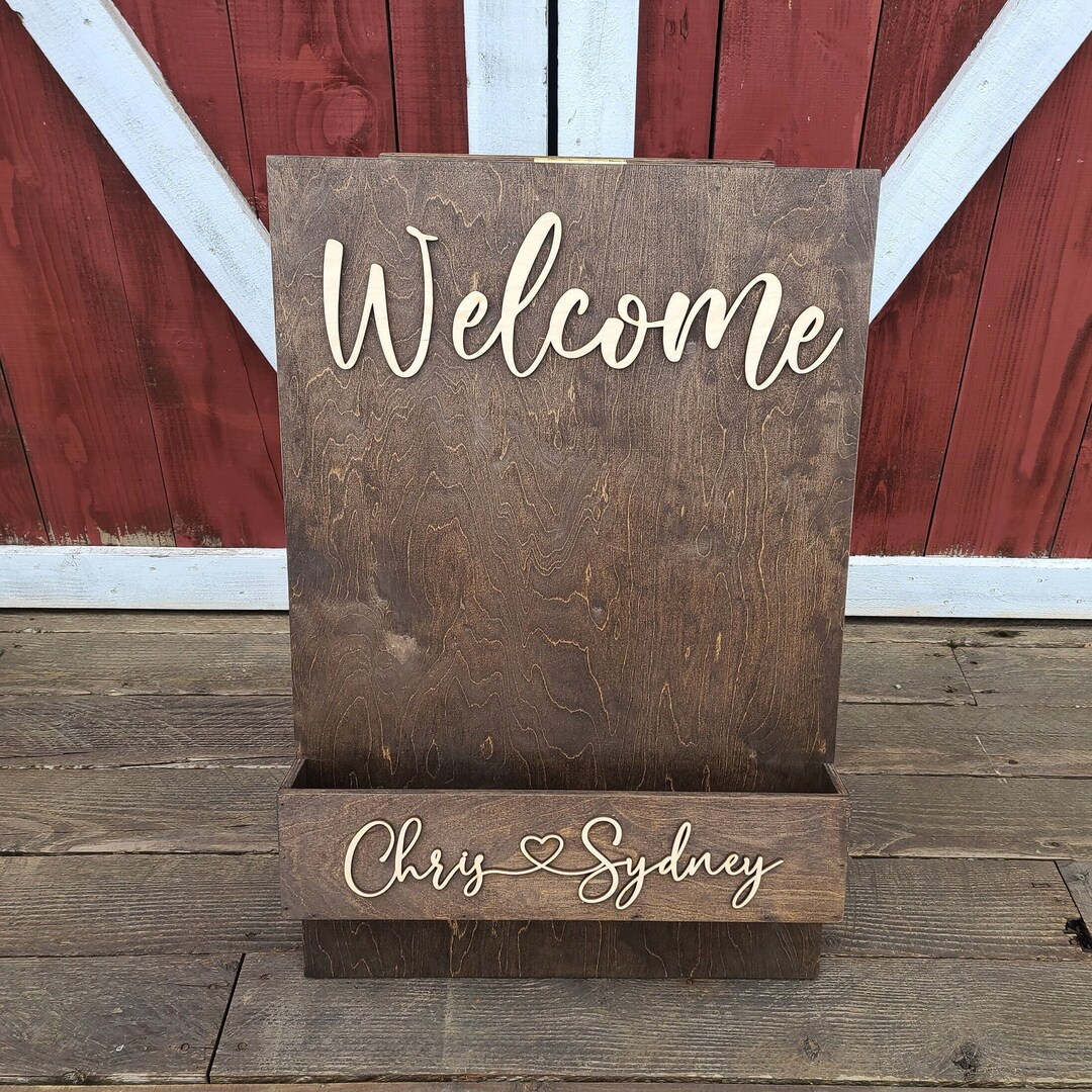 Personalized Flower Box Welcome Sign - 3D Wood Wedding Sign - A Frame ...