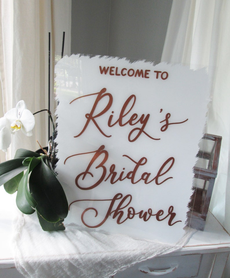 Personalized Hand Painted Acrylic Bridal Shower Welcome Sign - Etsy