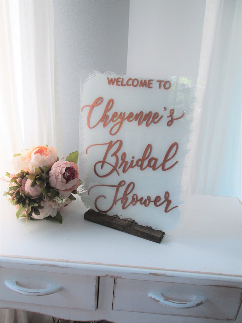 Personalized Hand Painted Acrylic Bridal Shower Welcome Sign, Custom ...