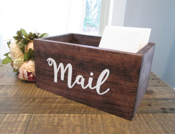 Mail Holder For Wall Rustic Wooden Mail Organizer - Wall Mount Or ...