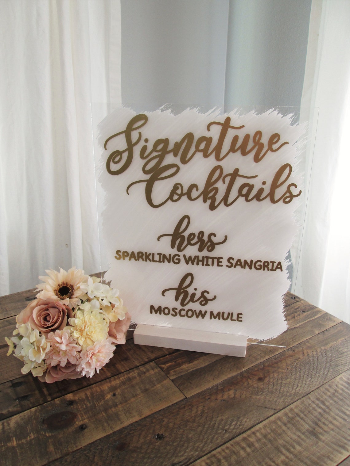 Hand Painted Signature Drinks Acrylic Wedding Reception Sign - Etsy