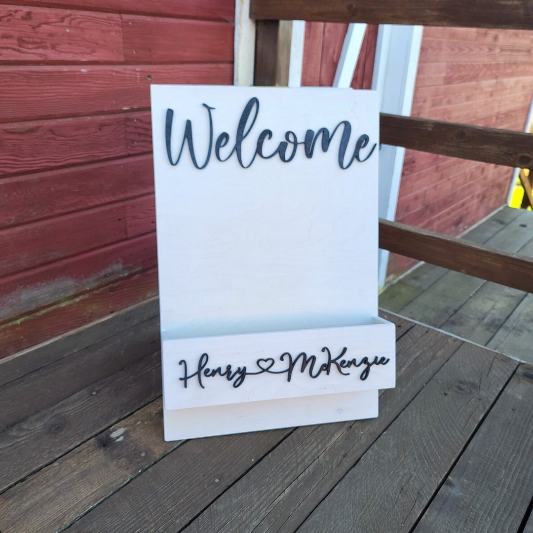 Personalized Flower Box Welcome Sign, Wedding Reception Welcome Sign ...