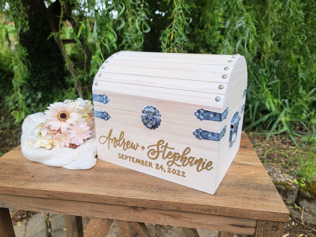 Personalized Card Chest With Slot, Wedding Card Trunk, Wedding Card Box ...