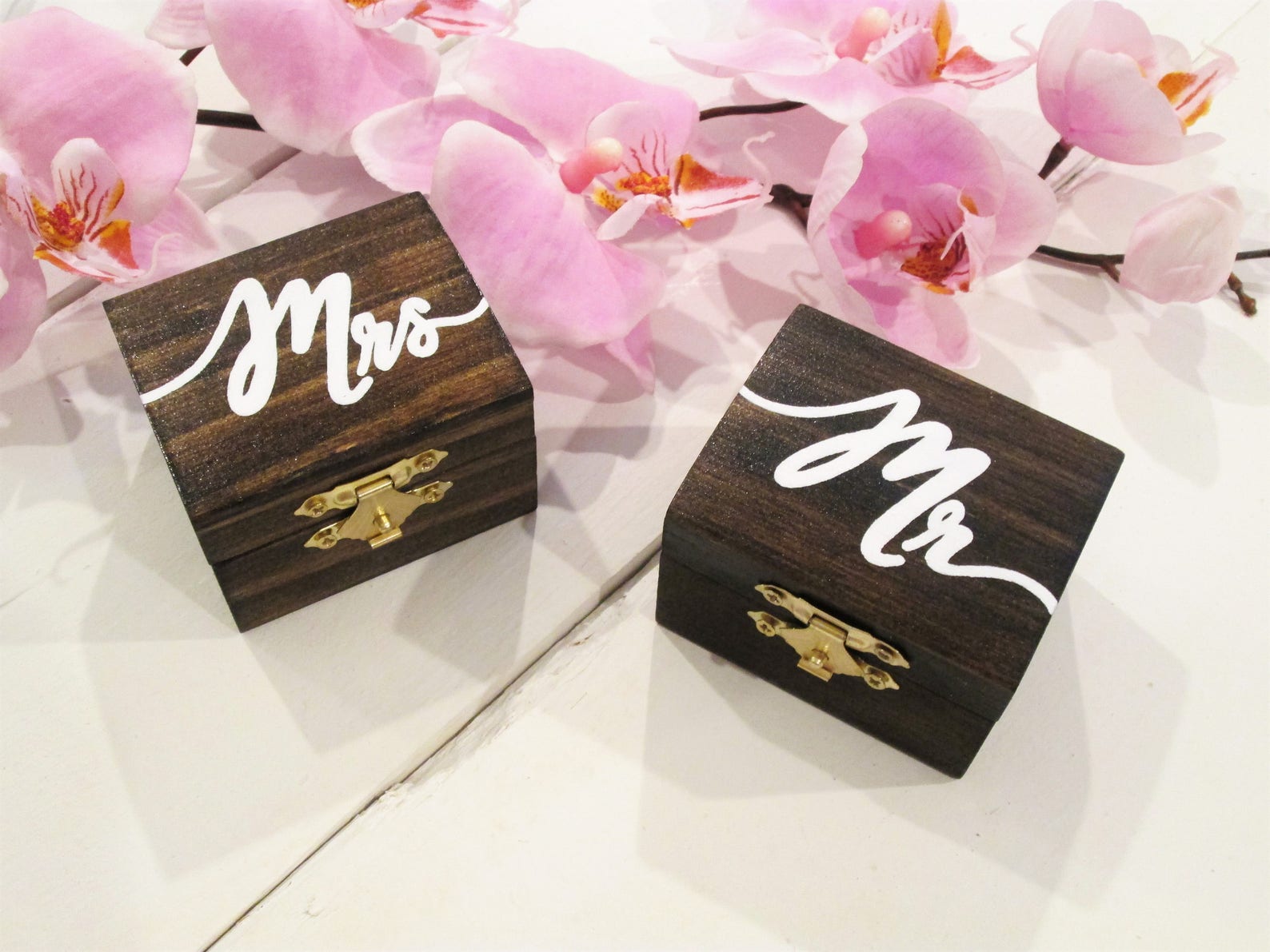 Mr and Mrs Ring Boxes His and Hers Ring Boxes Ring Box Set - Etsy