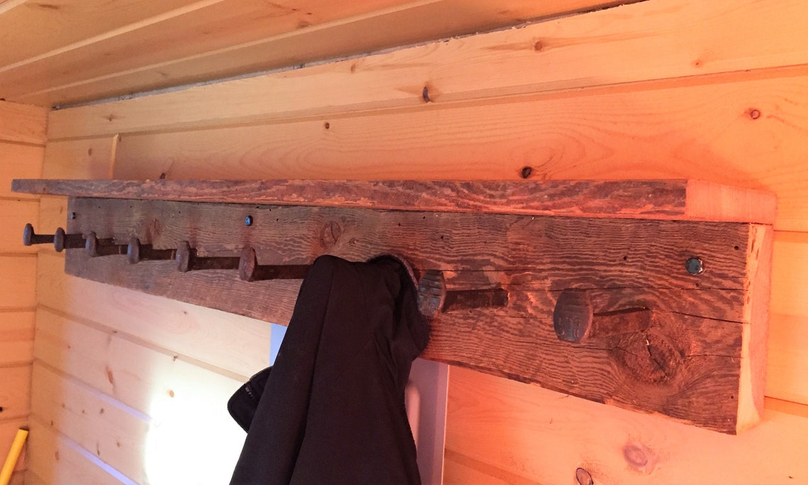 Barnwood Coat Rack, Barn Wood Shelf, Entryway Shelf, Rustic Home Decor ...