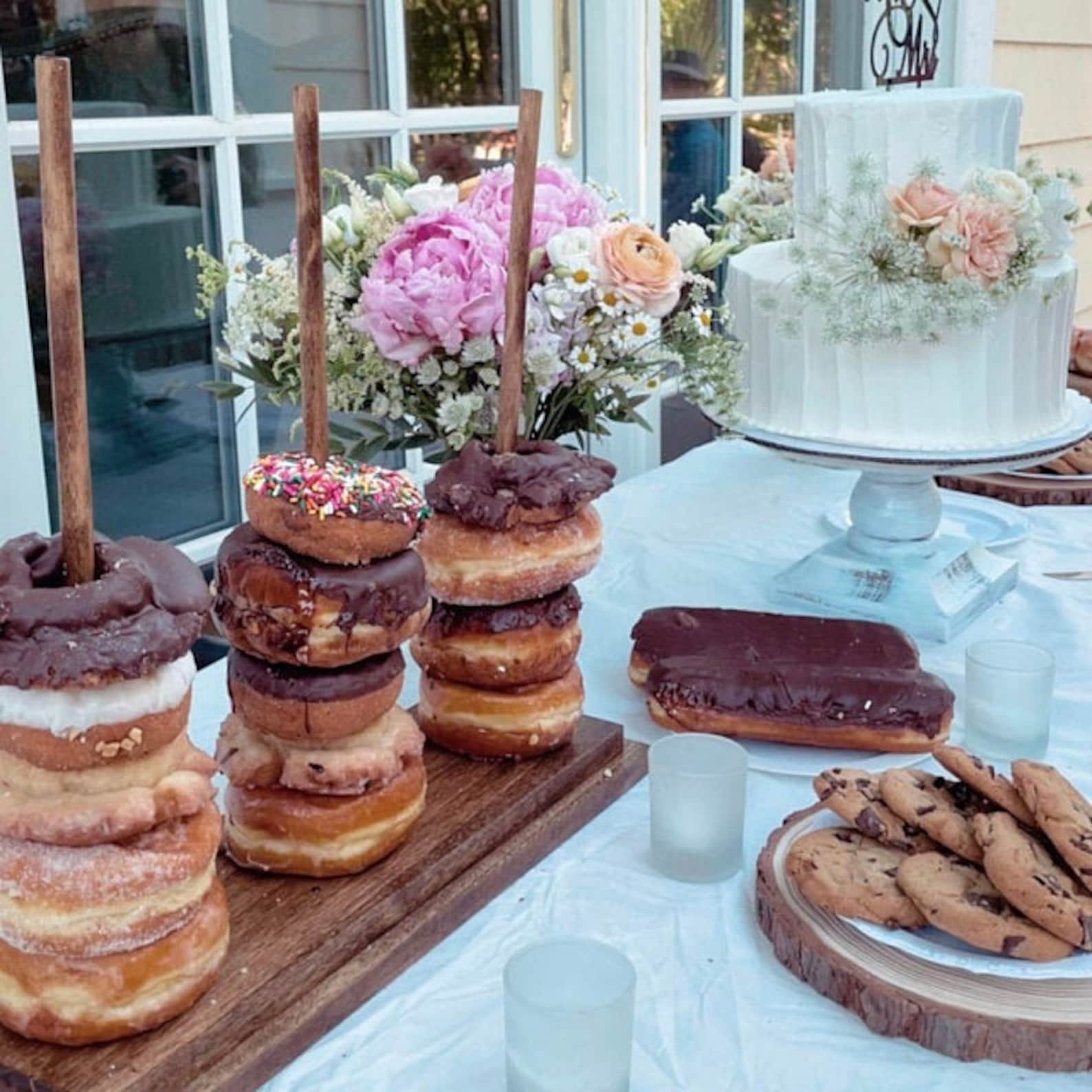 Donut Bar Display Stand Holds 11-66 Donuts Custom Colors - Etsy