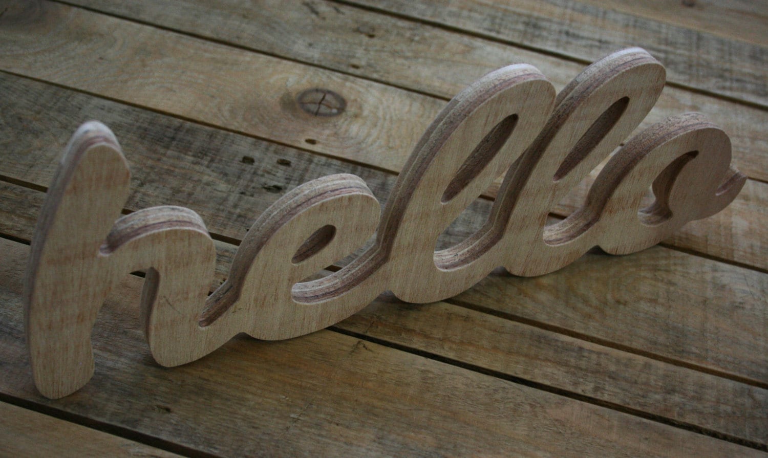 HELLO Wooden Sign Home Decor Word Handwritten Typography - Etsy