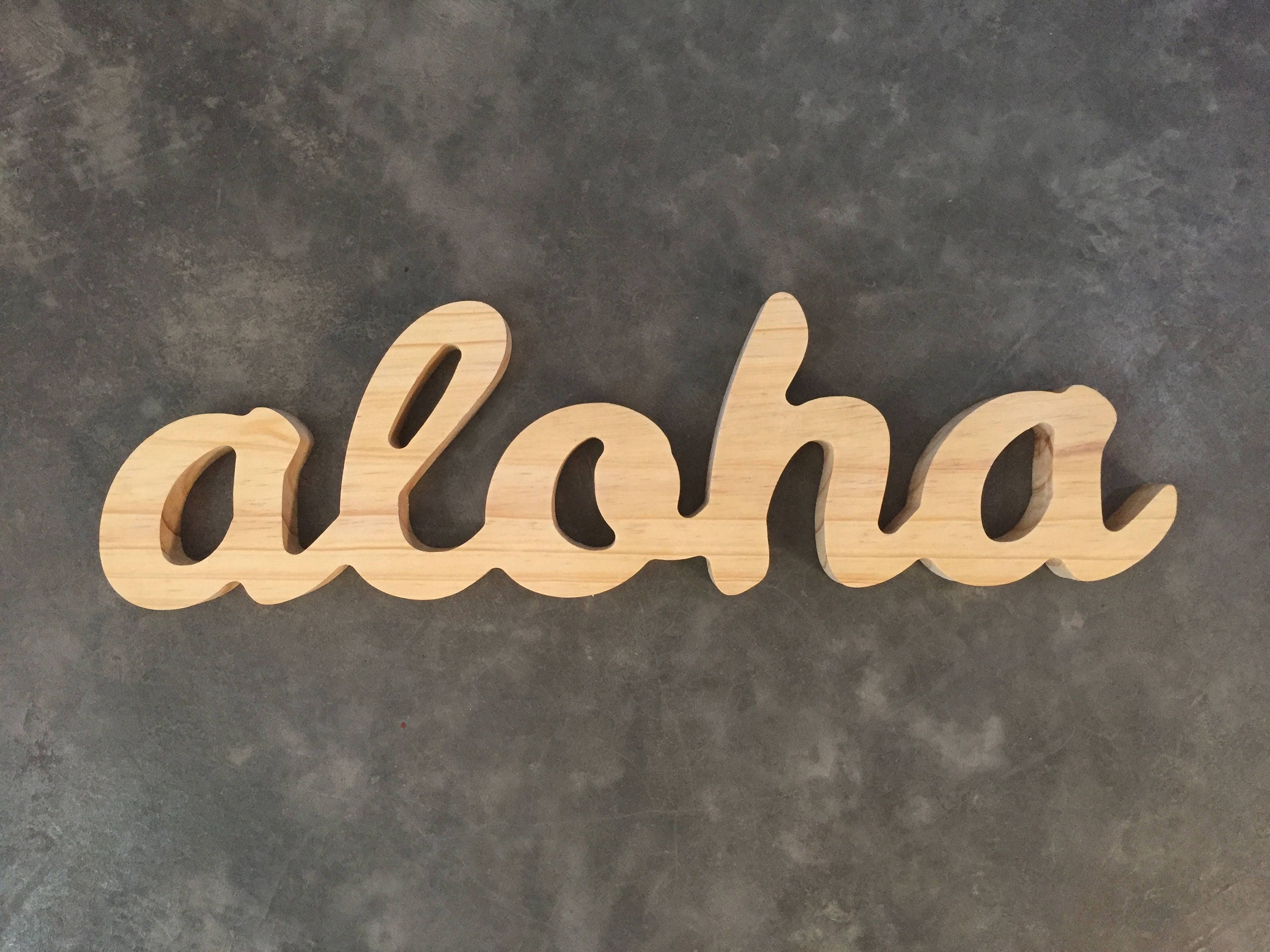 Wooden Aloha sign customizable wooden sign home decoration | Etsy