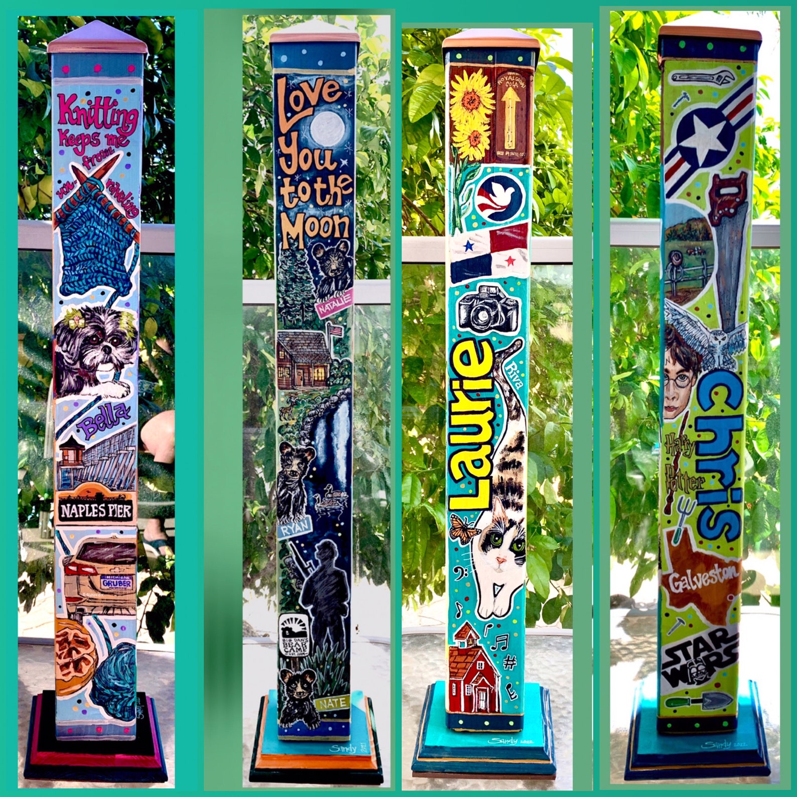 Hand Painted and Lettered Garden Pole Sealed and Placed on - Etsy