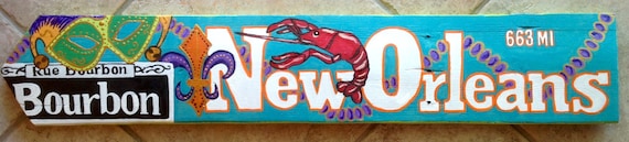 Hand painted and lettered City signs with 3-4 landmarks on | Etsy