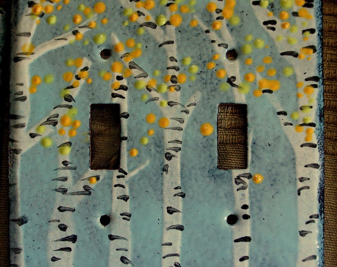 Double Toggle Birch Tree Switchplate Cover - Etsy
