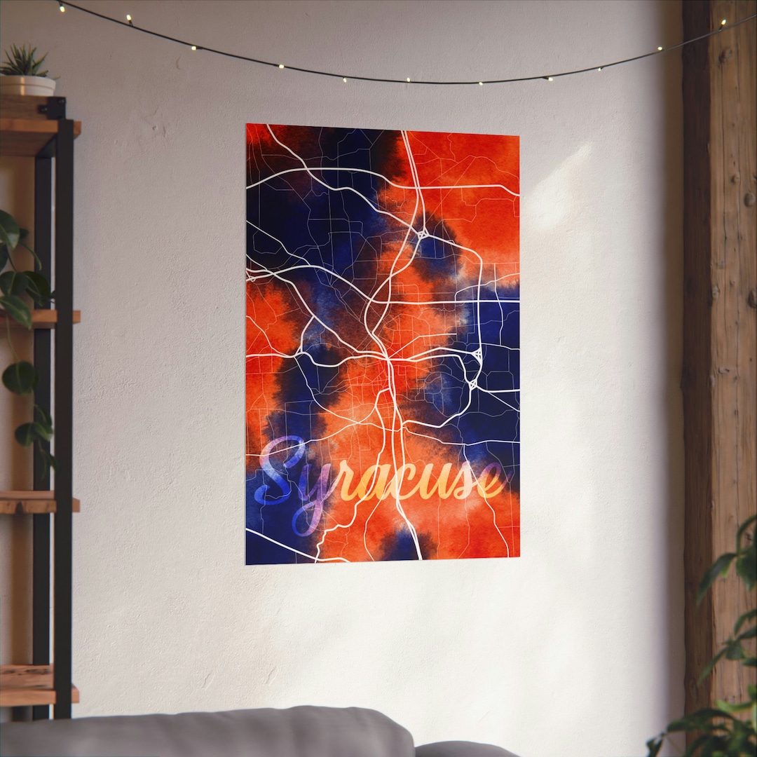 Syracuse Map Matte Vertical Posters - Etsy