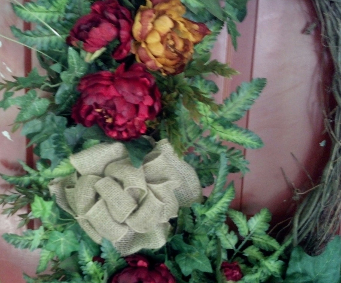 FREE SHIPPING, EXTRA Large, Beautiful, Floral Wreath, Everyday Wreath ...