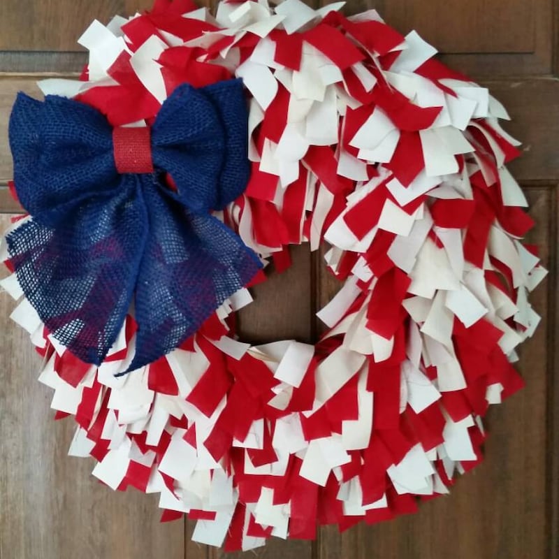 Patriotic Rag Wreath - Etsy