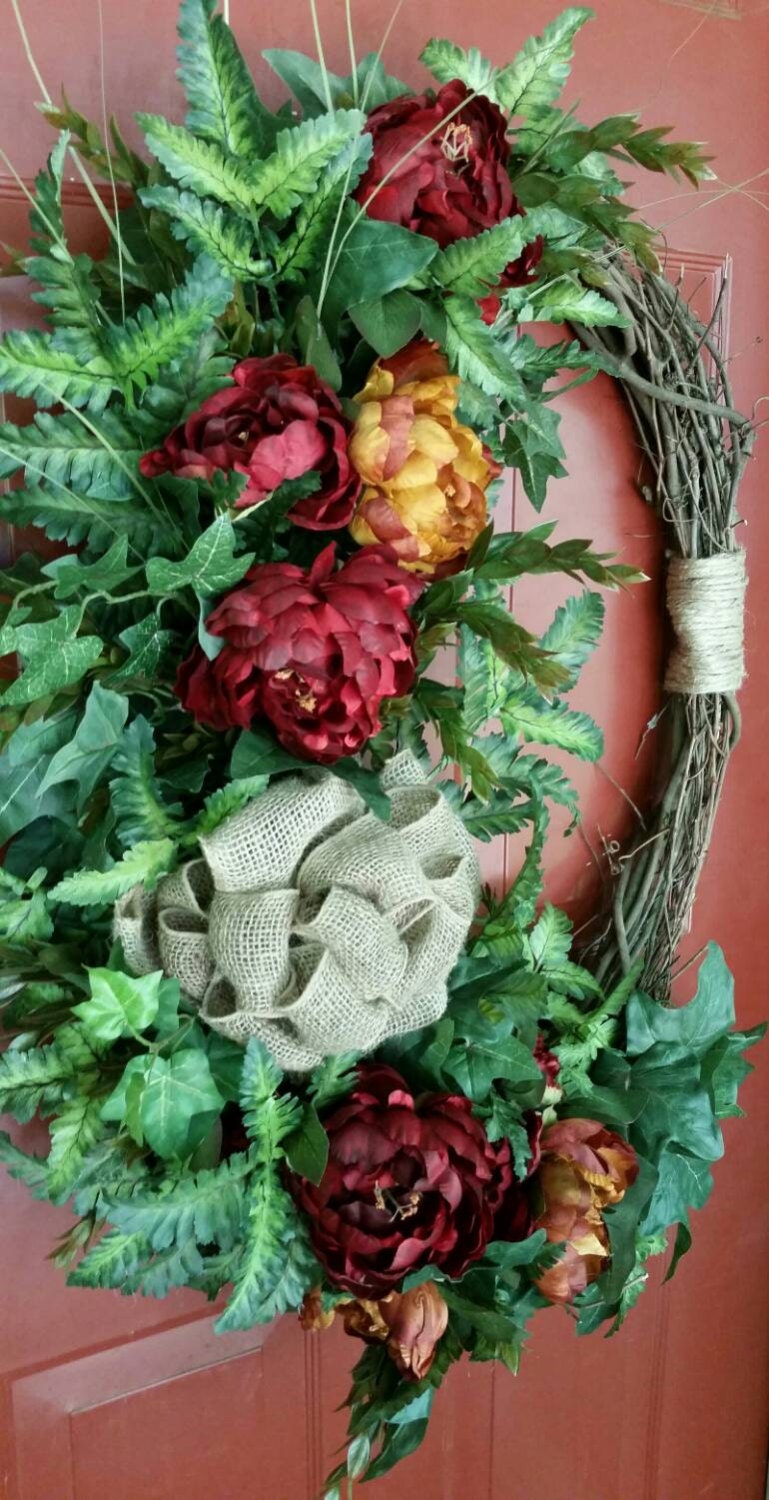 FREE SHIPPING, EXTRA Large, Beautiful, Floral Wreath, Everyday Wreath ...