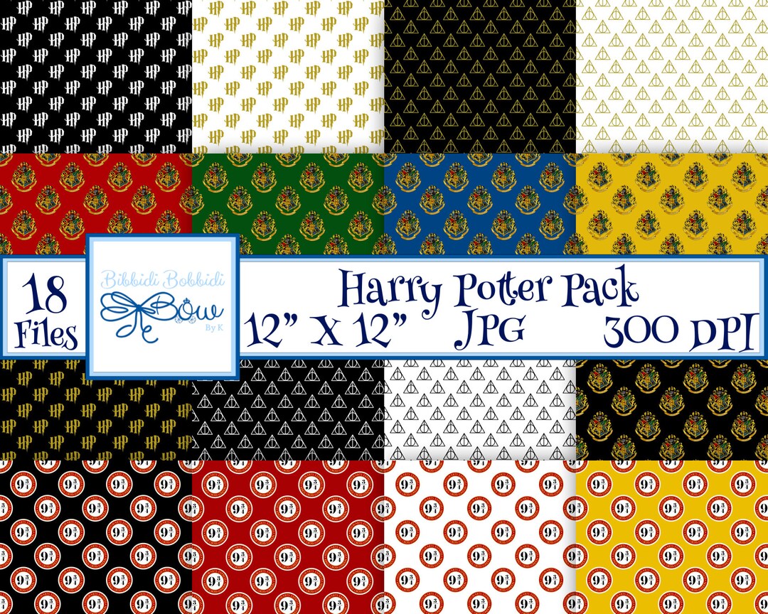 18 HP Hogwarts Seamless Patterns | Scrapbook Pages | Fabric Design ...